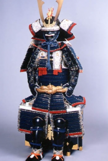 [O-009] Navy blue thread armor with two small plates